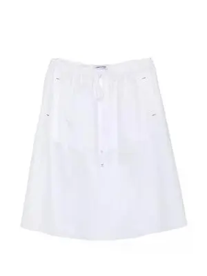 LOW CLASSIC Drawstring Midi Skirt - White