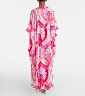 Melissa Odabash Carlotta Printed Satin Kaftan - Multicoloured