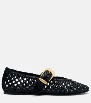 Zimmermann Alchemy Braided Leather Mary Jane Flats - Black
