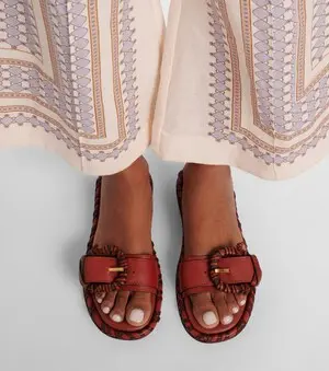 Zimmermann Alchemy Leather Slides - Brown