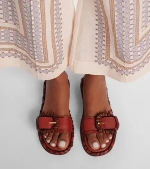 Zimmermann Alchemy Leather Slides - Brown