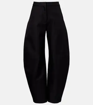 Alaïa Wool And Silk Barrel-leg Pants - Black