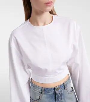 Alaïa Cotton Poplin Crop Top