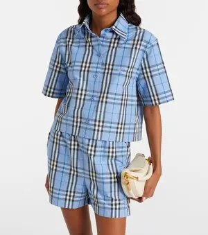 Burberry Check Cotton Poplin Shirt - Blue