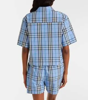 Burberry Check Cotton Poplin Shirt - Blue