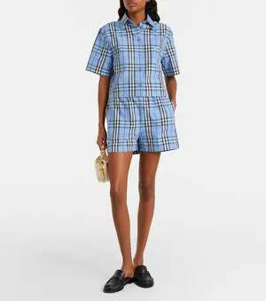 Burberry Check Cotton Poplin Shirt - Blue