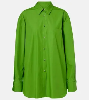 Khaite Newton Cotton Poplin Shirt - Green