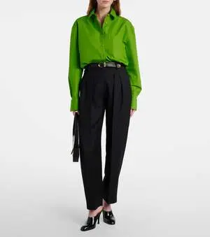 Khaite Newton Cotton Poplin Shirt - Green
