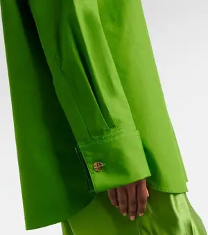 Khaite Newton Cotton Poplin Shirt - Green