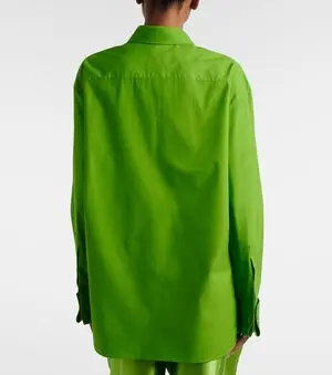 Khaite Newton Cotton Poplin Shirt - Green