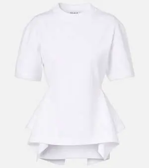 Alaïa Draped Cotton Jersey T-shirt - White