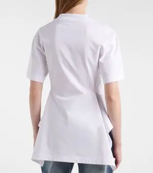 Alaïa Draped Cotton Jersey T-shirt