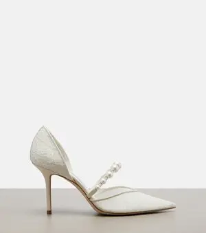 JIMMY CHOO Aurelie Faux Pearl-embellished Pumps - White