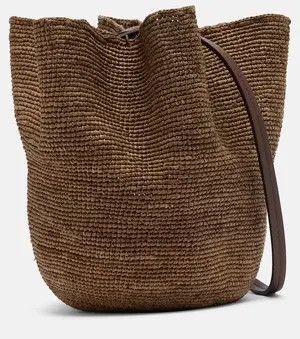 Ruslan Baginskiy Hatbag Raffia Crossbody Bag - Brown