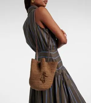 Ruslan Baginskiy Raffia Crossbody Bag - Brown