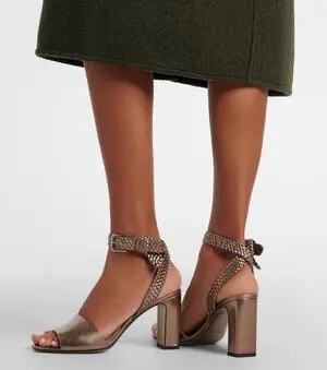 JIMMY CHOO Rori Metallic Leather Sandals
