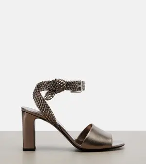 JIMMY CHOO Rori Metallic Leather Sandals