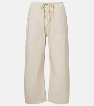Women's Cropped Wide-Leg Drawstring Pants