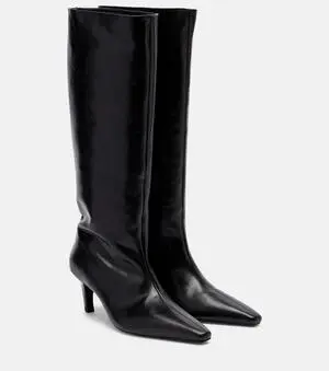 JUDE Cave Leather Knee-high Boots - Black