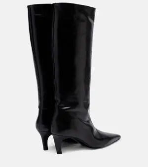 JUDE Leather Knee-high Pointed Toe Boots