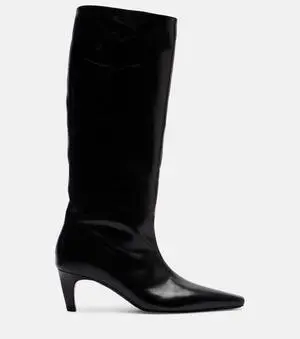 JUDE Leather Knee-high Pointed Toe Boots