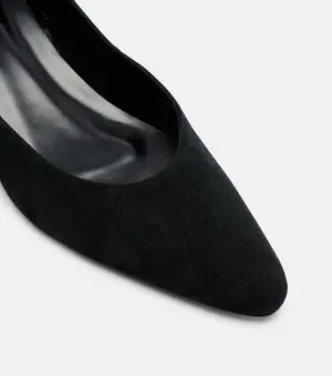 JUDE Judemode Suede Pointed Toe Pumps With Ankle Strap