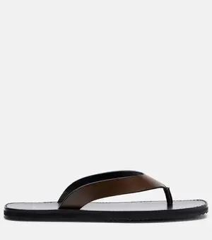 JUDE Leather Thong Sandals - Brown