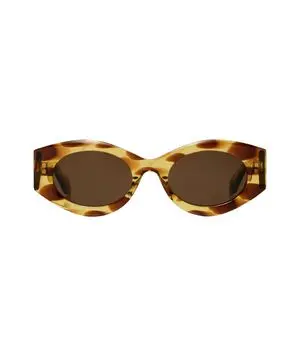 ALAÏA Logo Oval Sunglasses