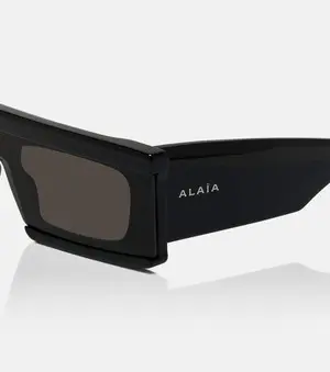 Alaïa Logo Flat-top Sunglasses - Black