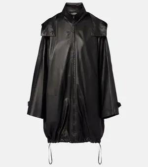 THE ROW Cassandre Leather Coat - Black
