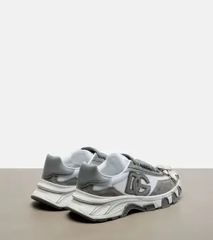Dolce & Gabbana Suede-trimmed Sneakers - Grey