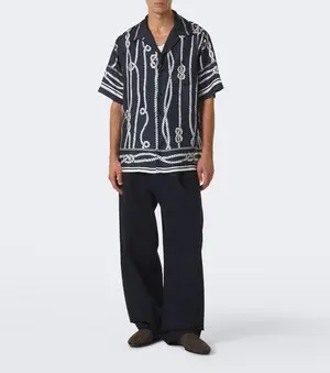 Dolce & Gabbana Printed Silk Bowling Shirt