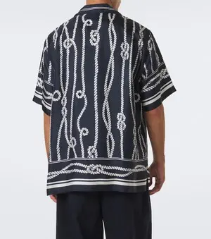 Dolce & Gabbana Printed Silk Bowling Shirt