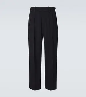 Dolce & Gabbana Virgin Wool Gabardine Wide-leg Trousers - Black