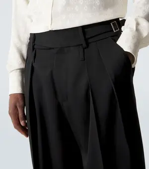 Dolce & Gabbana Virgin Wool Gabardine Wide-leg Pants