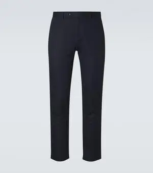 Sunspel Cotton And Linen Straight Pants - Blue