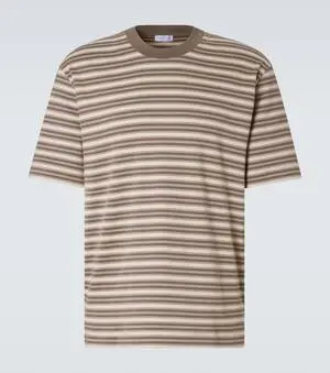 Sunspel Striped Cotton Jersey T-shirt - Brown