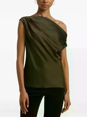 Ralph Lauren Draped Asymmetric Top - Green