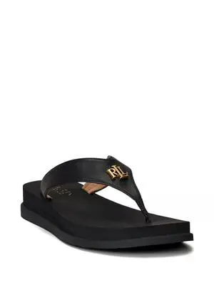 Polo Ralph Lauren Logo Platform Slides - Black