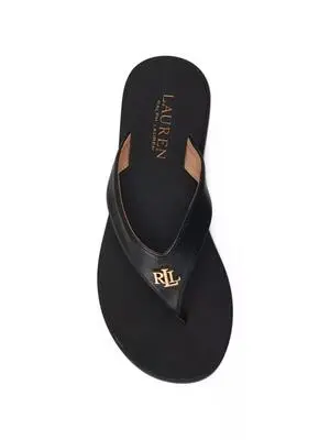 Polo Ralph Lauren Logo Platform Slides - Black