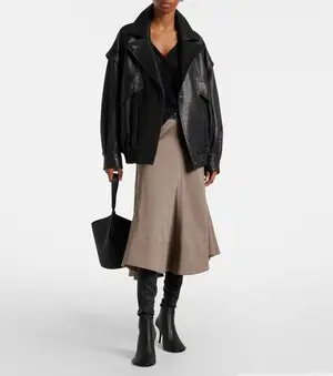 Nour Hammour Micah Leather Jacket - Black