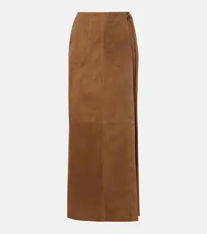 Nour Hammour Leather Wrap Skirt - Brown