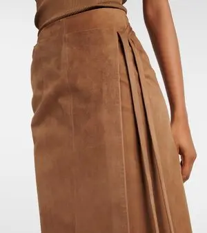 Nour Hammour Leather Wrap Skirt - Brown
