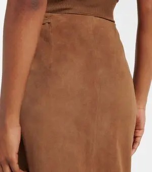 Nour Hammour Leather Wrap Skirt - Brown
