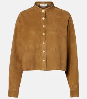 Nour Hammour Lucien Suede Cropped Jacket - Brown