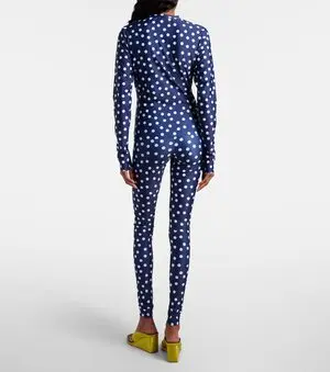 JEAN PAUL GAULTIER Polka Dot Jersey Leggings - Blue