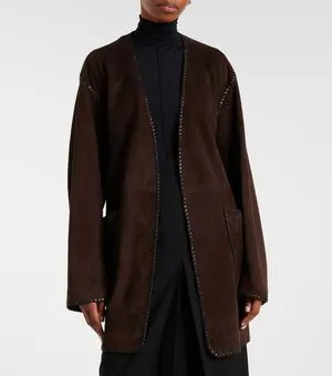 Nour Hammour Anika Suede Wrap Coat