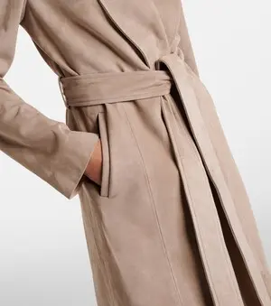 Nour Hammour Gallery Suede Coat