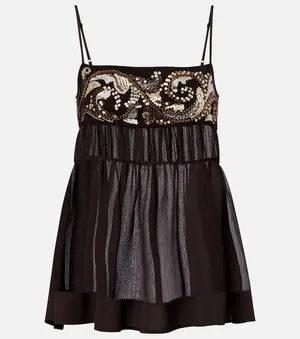 XU ZHI Sequined Chiffon Top