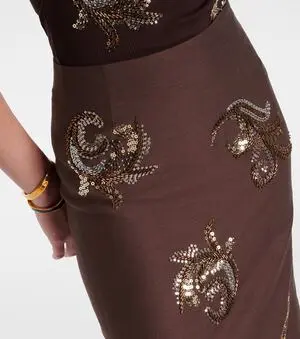 XU ZHI Sequined Midi Skirt
